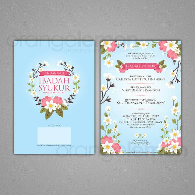 Jual Undangan Ibadah Syukur Baptisan Kudus, Peneguhan Sidi, Menempati ...