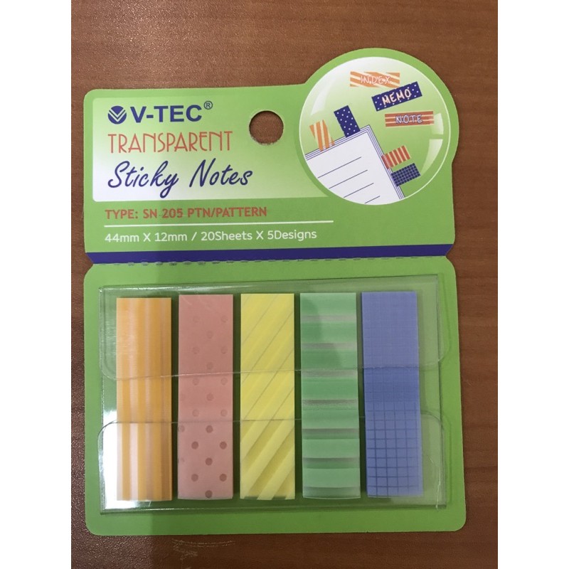 Jual VTEC TRANSPARENT STICKY NOTES SN 205 PATTERN | Shopee Indonesia