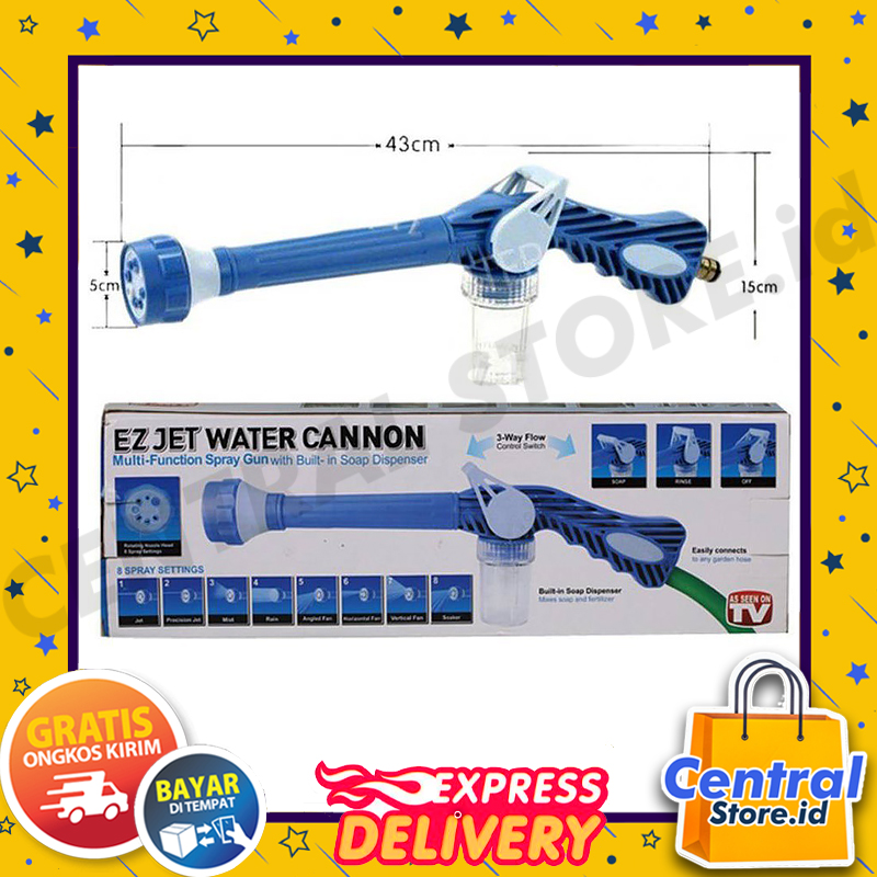 Jual 8 in 1 EZ Jet Water Cannon Spray Semprotan Air Dengan 8 Model Alat ...