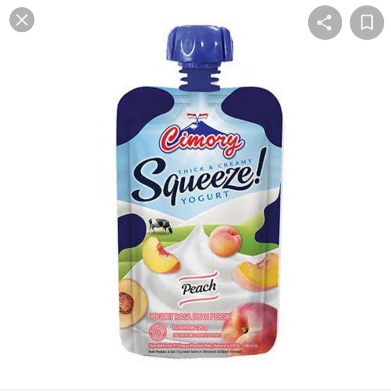 Jual yogurt cimory squeeze rasa original dan peach | Shopee Indonesia