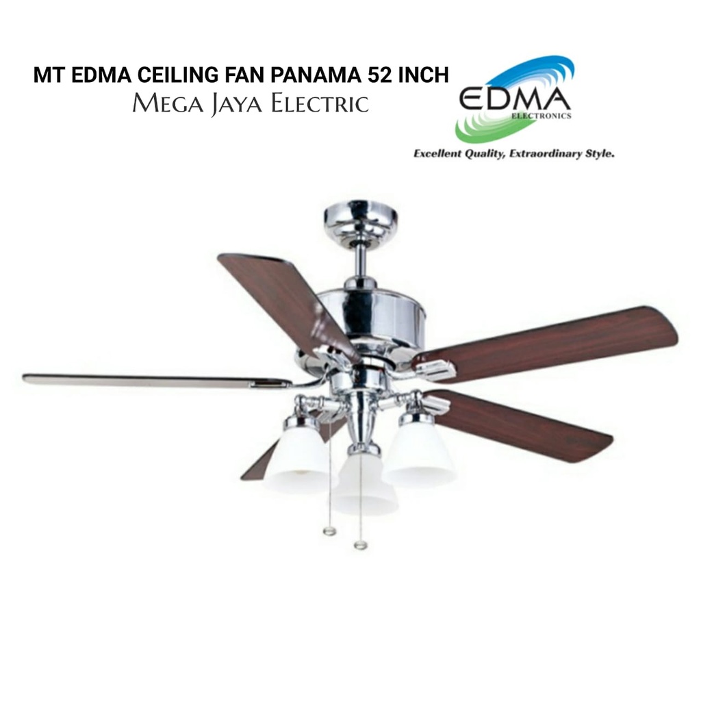 Jual MT EDMA CEILING FAN PANAMA 52 INCH / KIPAS LAMPU AC MOTOR | Shopee ...