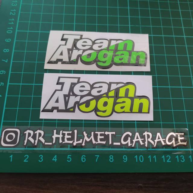 Jual Stiker helm Team Arogan/ visor / motor / mobil. bahan cutting ...