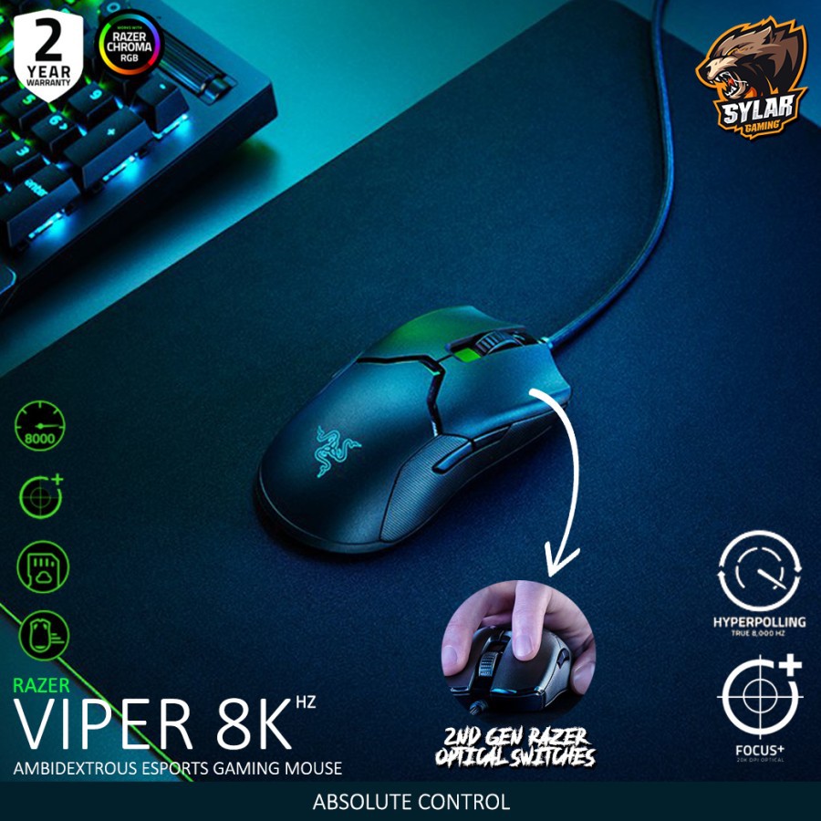 Jual Razer Viper 8Khz Ambidextrous Esports Gaming Mouse / Razer Viper ...
