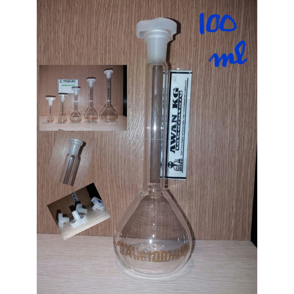 Jual Labu Ukur 100ml pyrex volumetric flask 100 ml grade A | Shopee ...