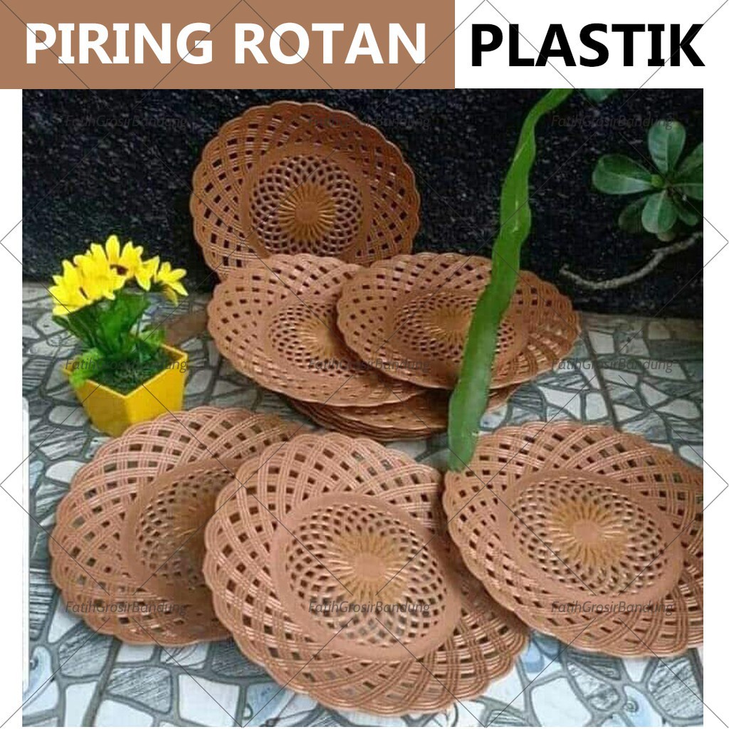 Jual Piring Rotan Plastik Anyaman Piring Rotan Anyaman 12 pcs / Lusinan ...