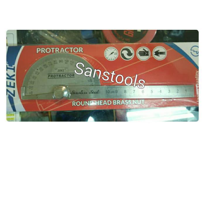 Jual penggaris busur protractor ZEKI stainless steel ketrikan | Shopee ...