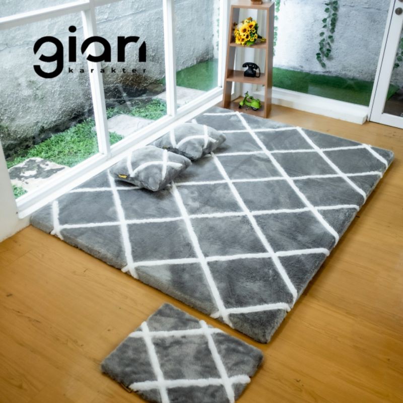 Jual Surpet [Kasur Karpet] Bulu Empuk motif List Shaggy Premium - Gian ...