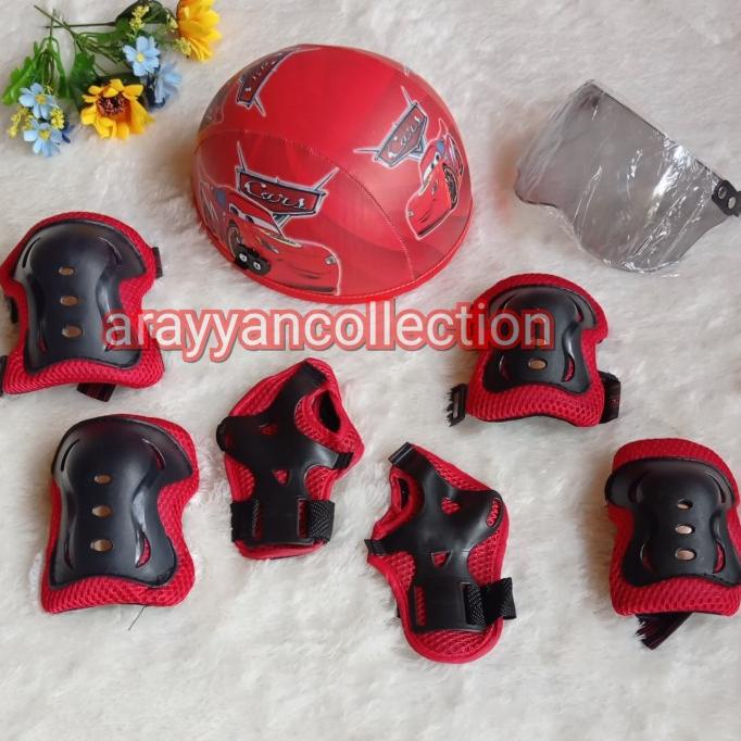 Jual helm anak sepeda&sepatu roda lengkap dgn pelindung siku dan lutut ...