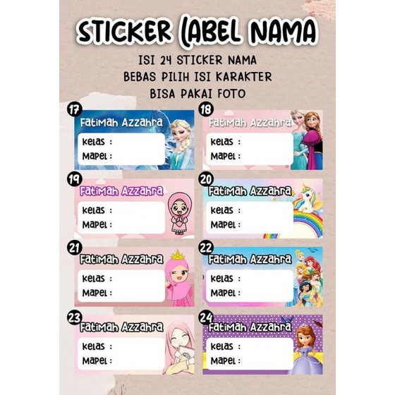 Jual Stiker Label Mapel anak sekolah karakter | Shopee Indonesia