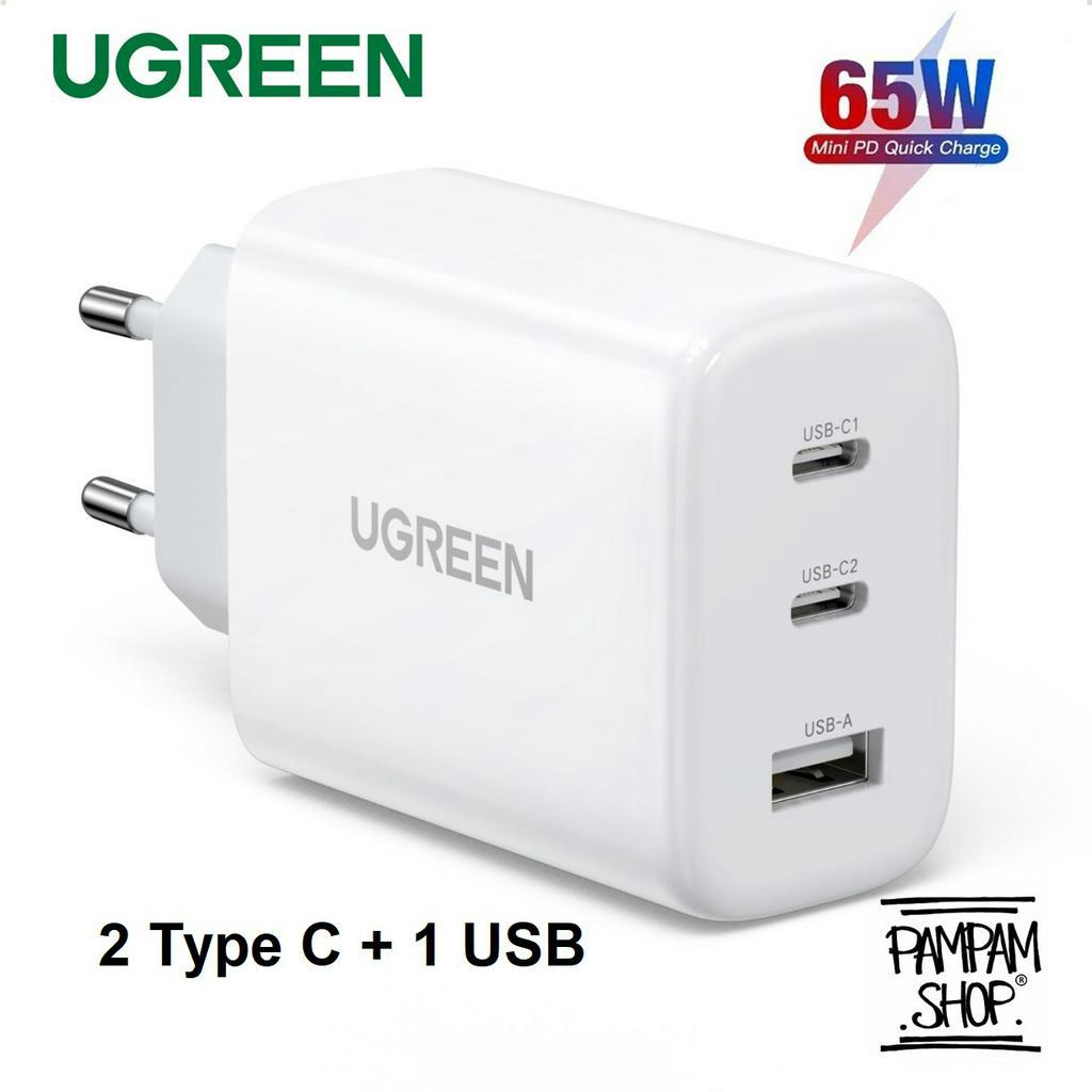 Jual UGREEN Charger Adaptor USB Type C 65W 3 Port PD Super Fast ...