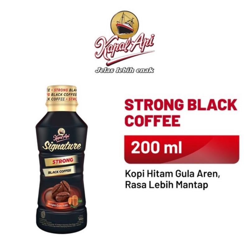 Jual Kapal Api Signature Strong Black Coffee 200 ml | Shopee Indonesia