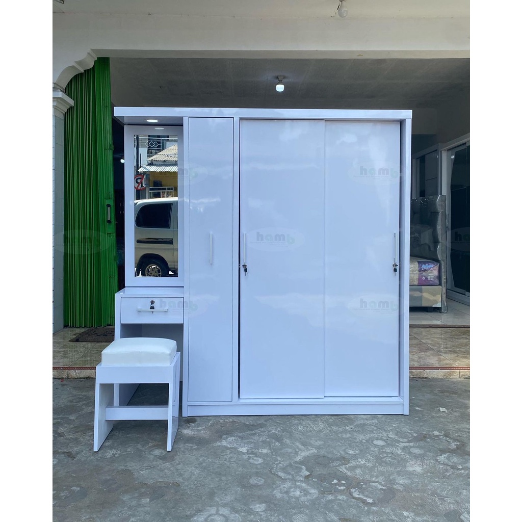 Jual Lemari Kaca Rias 3in1 / Lemari HPL / Kaca Rias Modern / Lemari ...