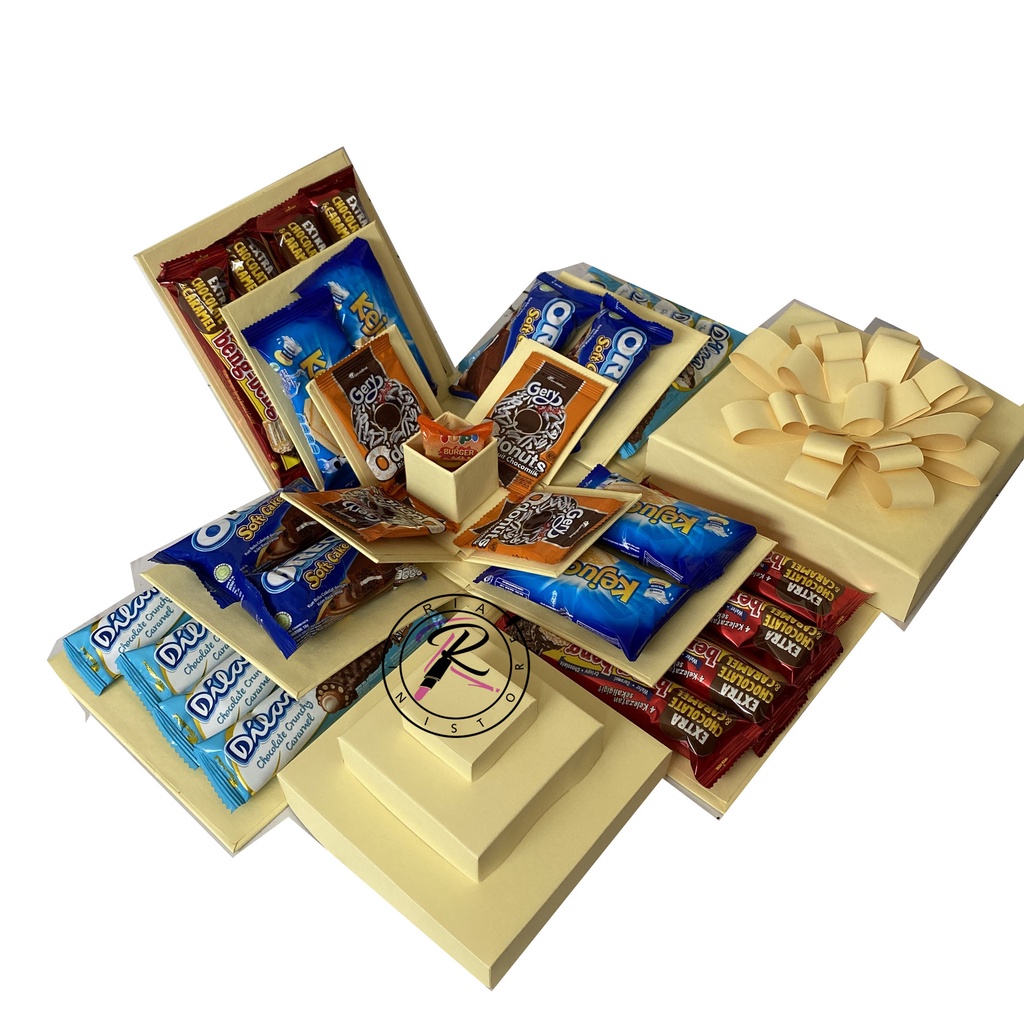 Jual Explosion Box Snack Box Kado Unik Hampers Box Snack Box 3 Layer 1 ...