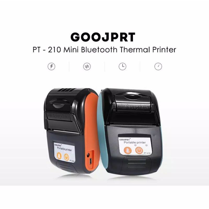 Jual GOOJPRT POS Bluetooth Thermal Receipt Printer 58mm - JP-PT210 - Black/Orange | Shopee Indonesia