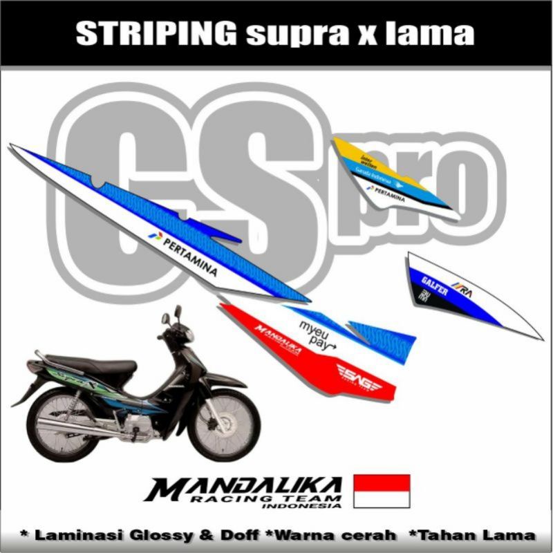 Jual STRIPING MOTOR SUPRA X 110 / SUPRA FIT MANDALIKA / DECAL STIKER ...