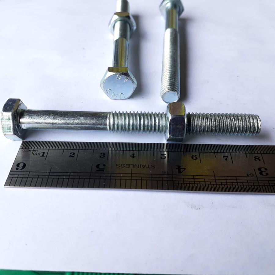 Jual BAUT MUR M8 X 80 PUTIH BMP M8X80 PANJANG 8CM 8 CM KUNCI 13 GALVANIZ GALVANIS | Shopee Indonesia