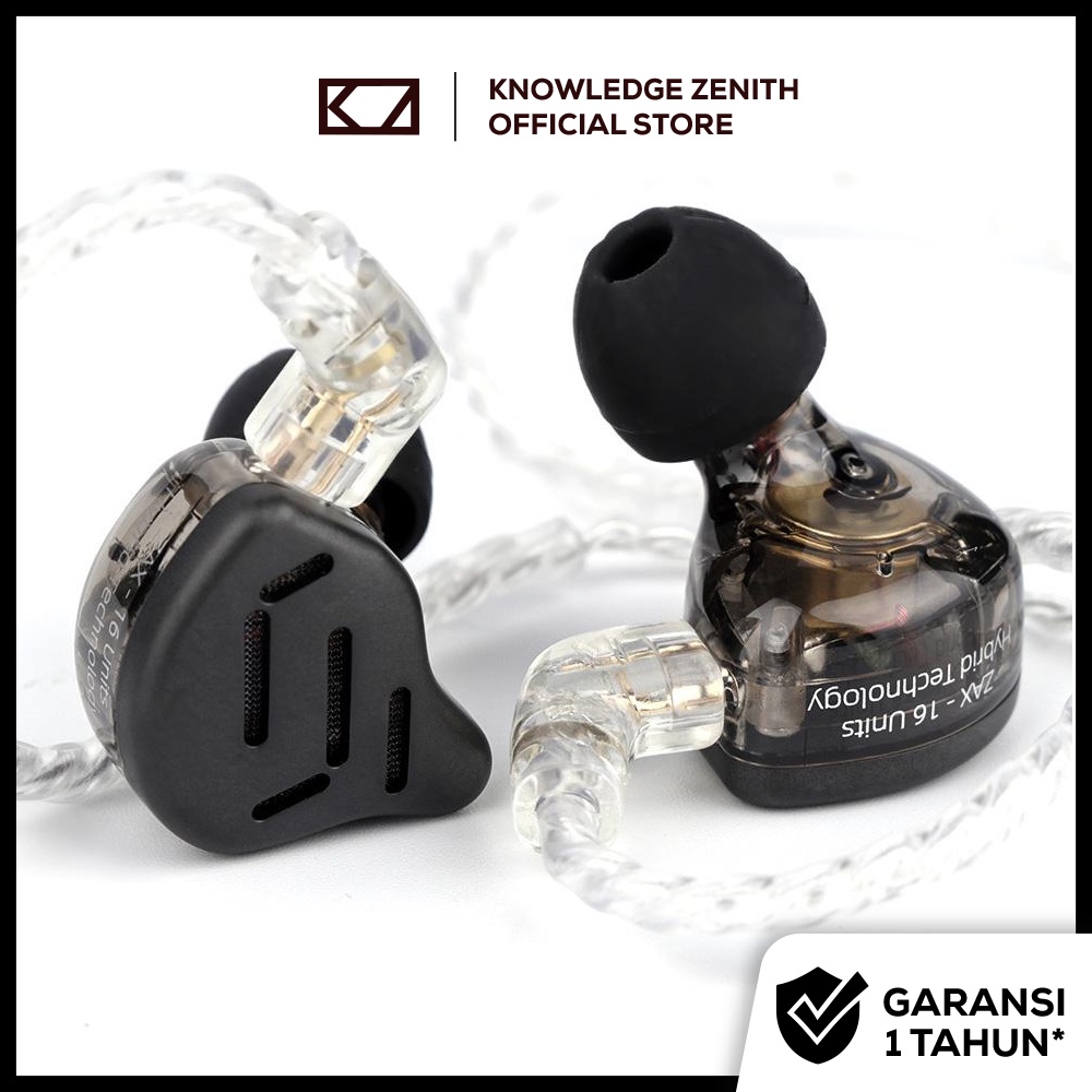 Jual KZ ZAX with Mic 7BA+1DD Hybrid In-Ear Earphone 16 Drivers Unit HIFI Headset Earphone ...
