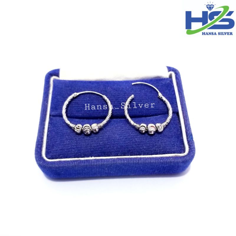 Jual Anting Perak Asli Silver 925 Lapis Emas Putih Model Ring Boll Ukir Gipsi - Anting Wanita ...