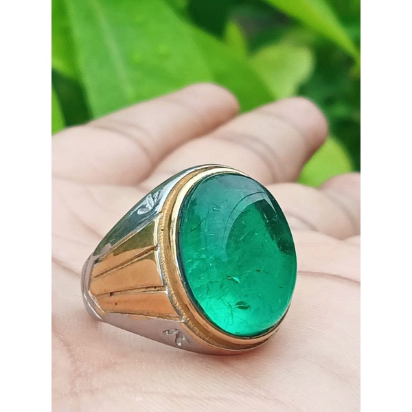 Jual CINCIN BATU ZAMRUD RUSSIA OVAL PREMIUM / ORIGINAL STONE | Shopee ...