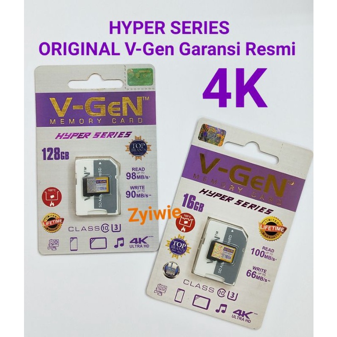 Jual V-Gen Micro SD HYPER SERIES 16GB 32GB 64GB 128GB Memory Card ...