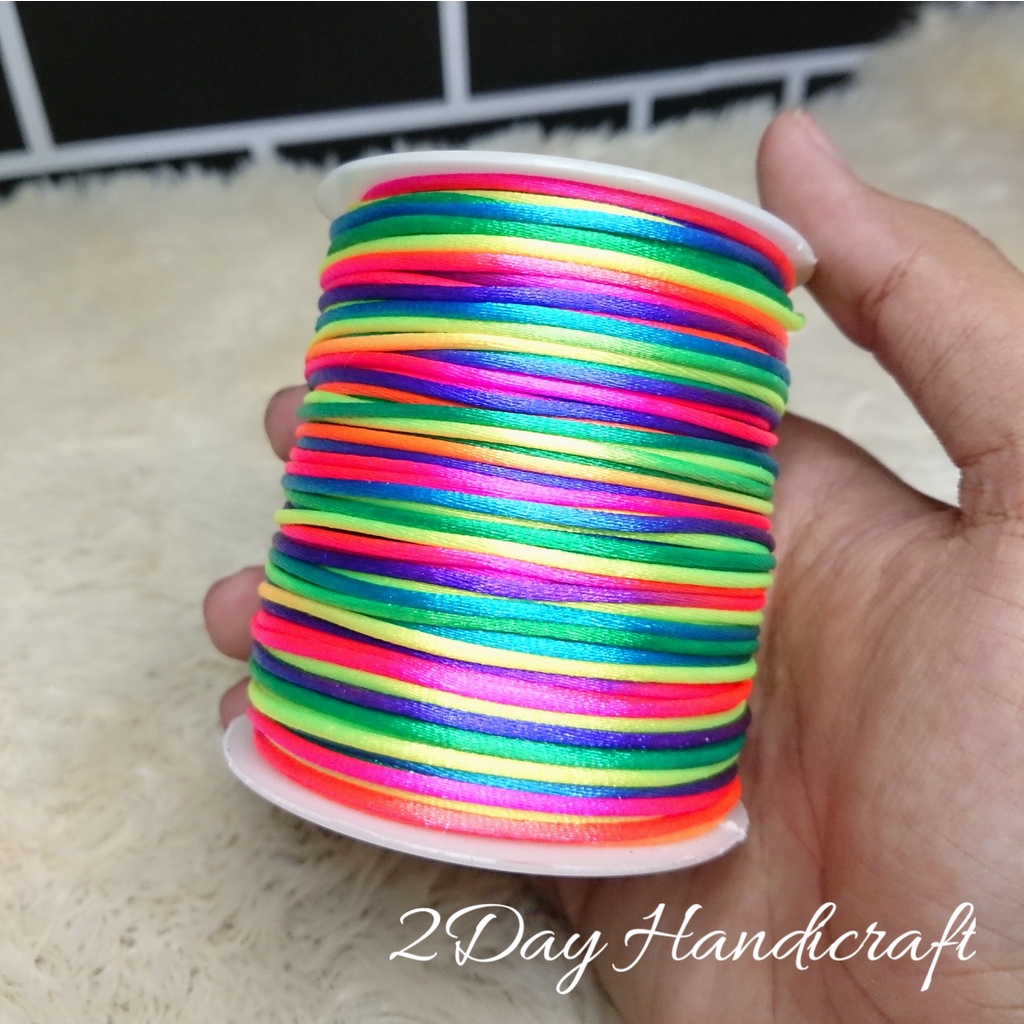 Jual Tali Satin Warna - Tali RRT Rainbow Gradasi Warna - Tali cina 2mm ...