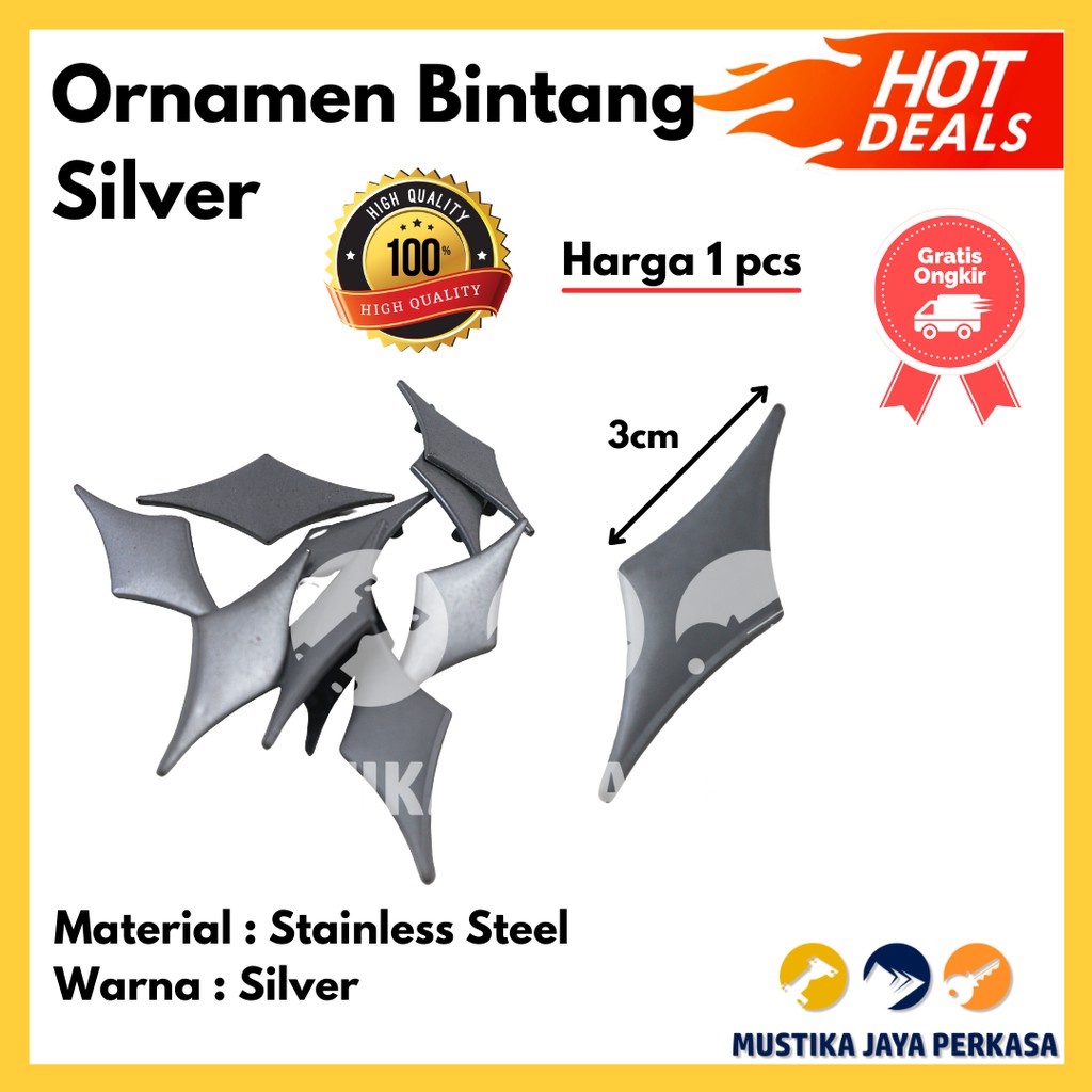 Jual Ornamen Bintang Silver Hiasan Springbed Divan Bukan Kancing ...