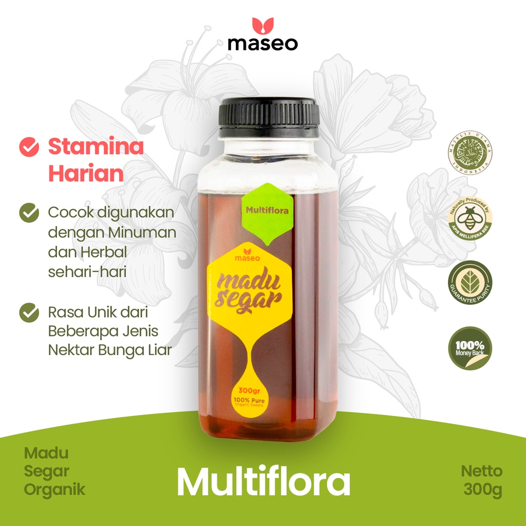 Jual Madu Asli Multiflora Maseo 300gr | Madu Murni Segar Organik ...