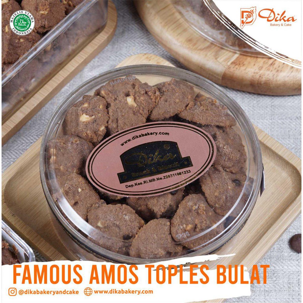 Jual Roti Kue Kering Famous Amos Toples Bulat Dika Bakery | Shopee ...