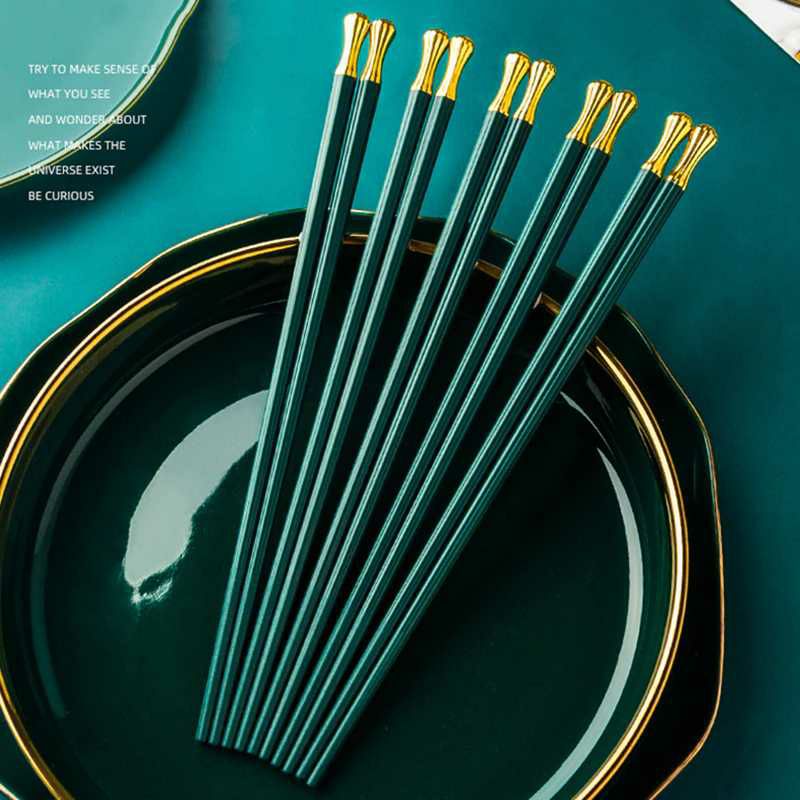 Jual Alat Makan Sumpit Japanese Style Metal Chopstick - HIJAU | Shopee ...