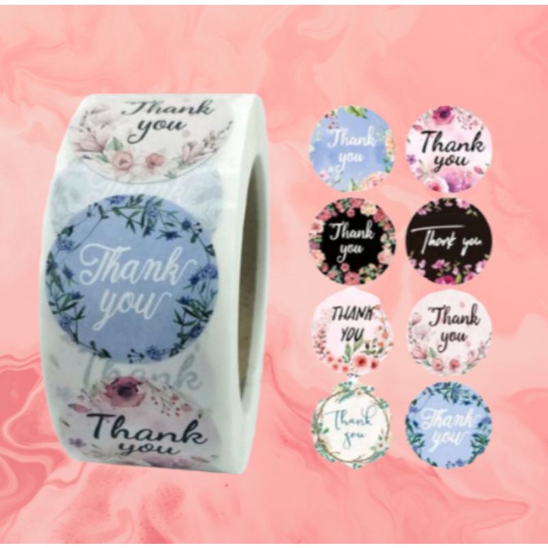 Jual (50 pcs) Stiker Thank you kekinian label makanan dan dan amplop ...