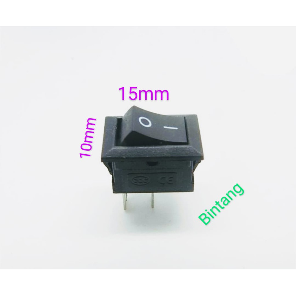 Jual saklar hitam mini 2pin switch on off | Shopee Indonesia