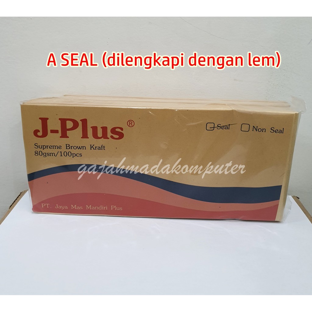 Jual Amplop Kertas Coklat Samson A SEAL ada perekat / Lem merk J Plus J ...