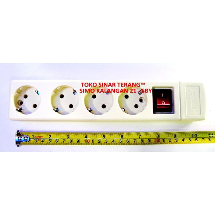 Jual OB Stop Kontak ARDE 4 Lubang + SAKLAR UTICON TANPA KABEL I Terminal Colokan 4 Lb Multi ...