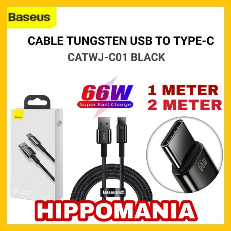 Jual BASEUS KABEL DATA HP TUNGSTEN USB TO C 66WATT 1M 2M FAST CHARGING ...