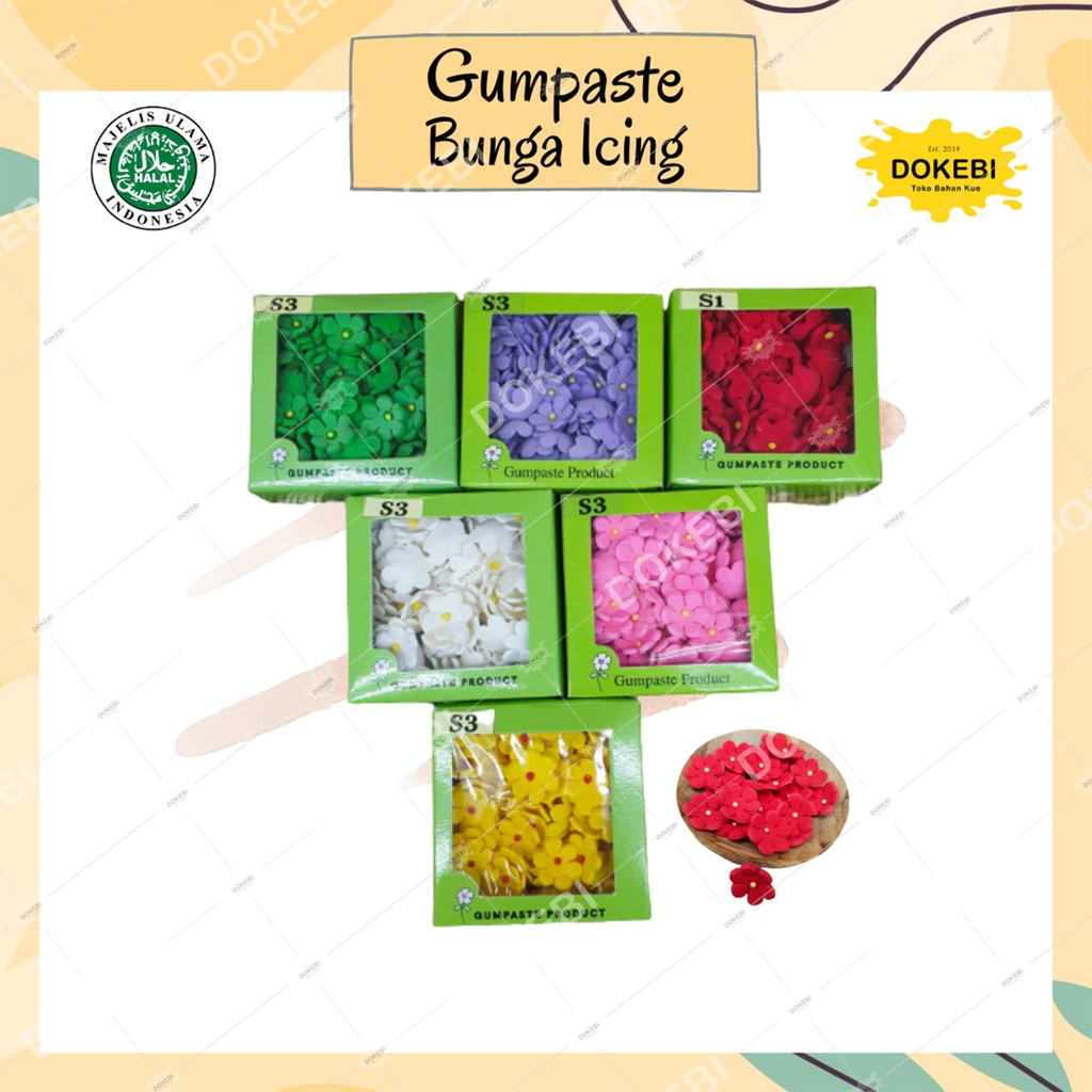 Jual GUMPASTE - BUNGA ICING - MINI GUM PASTE FLOWER - HIASAN CAKE BUNGA ...