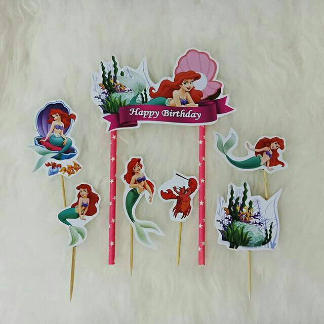 Jual Topper mermaid topper ulang tahun topper putri duyung topper happy ...
