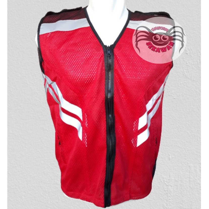Jual Rompi Kerja K3 Proyek Rompi Safety Warna Merah | Shopee Indonesia