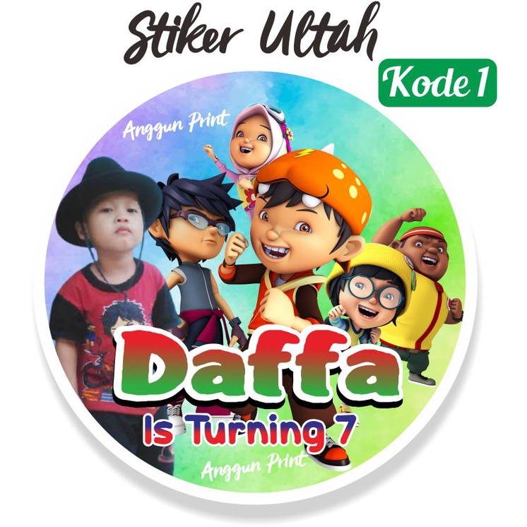 Jual Cetak Sticker Bulat Ulang Tahun Anak Stiker Ultah Free Design ...
