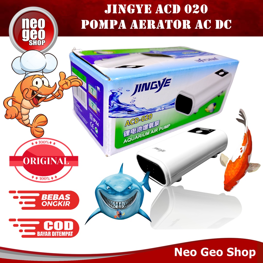 Jual JINGYE JING YE 020 Mesin Pompa Aquarium Aerator AC DC | Shopee Indonesia