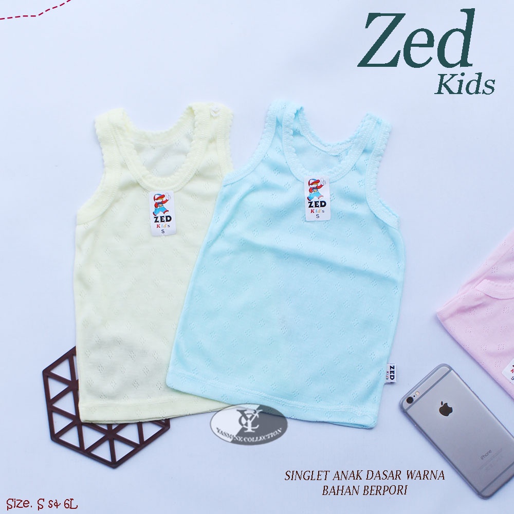 Jual ( 6pc ) Singlet Zed Kids Warna | Singlet Anak Dan Bayi | Singlet ...