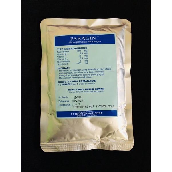 Jual PARAGIN Paracetamol Mencegah gejala peradangan hewan unggas ayam ...