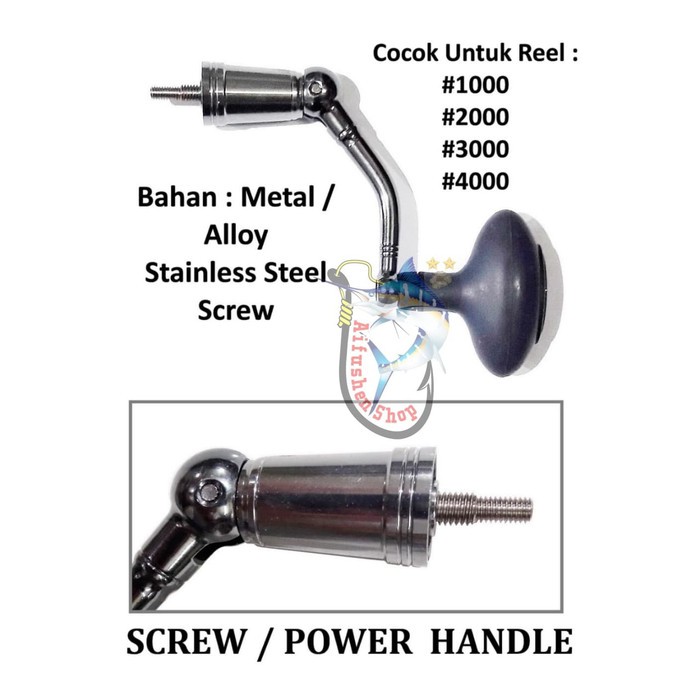 Jual HANDLE BESI MODEL SCREW / power handle UNTUK REEL UKURAN 1000-4000 ...