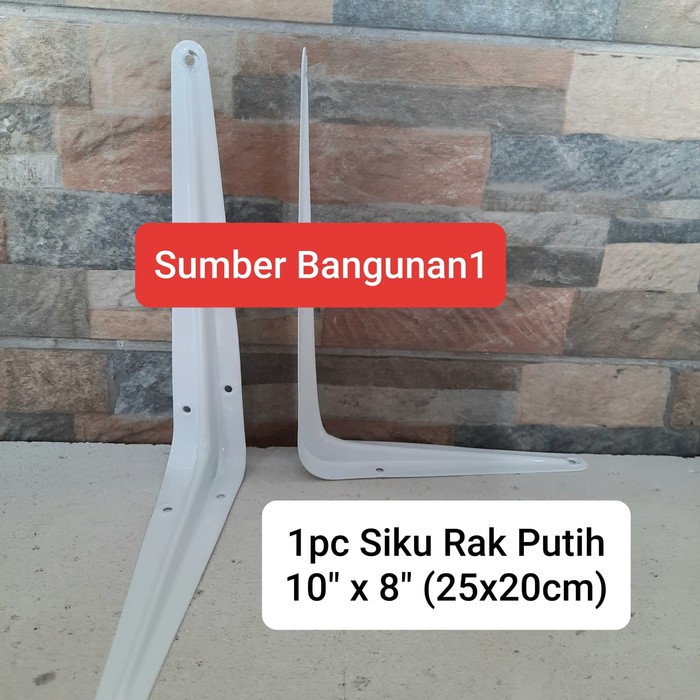 Jual Siku Rak Putih 10" x 8" 1pc penahan penyanggah papan rak | Shopee ...