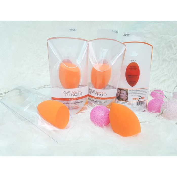 Jual RT ORANGE - Real Techniques Base Miracle Sponge Blender Serong ...