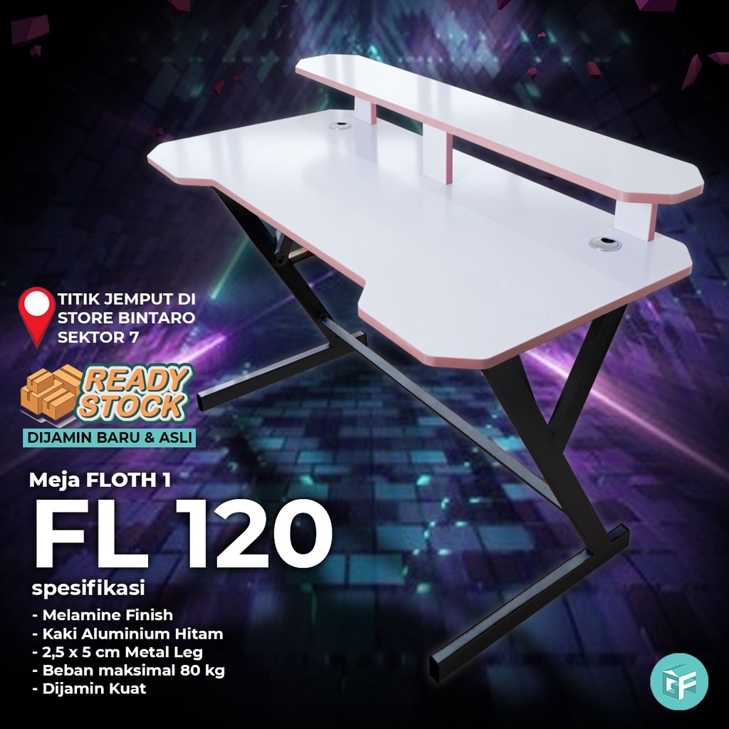 Jual Meja Gaming Meja Komputer Murah FLOTH FL120 ( LK ) | Shopee Indonesia