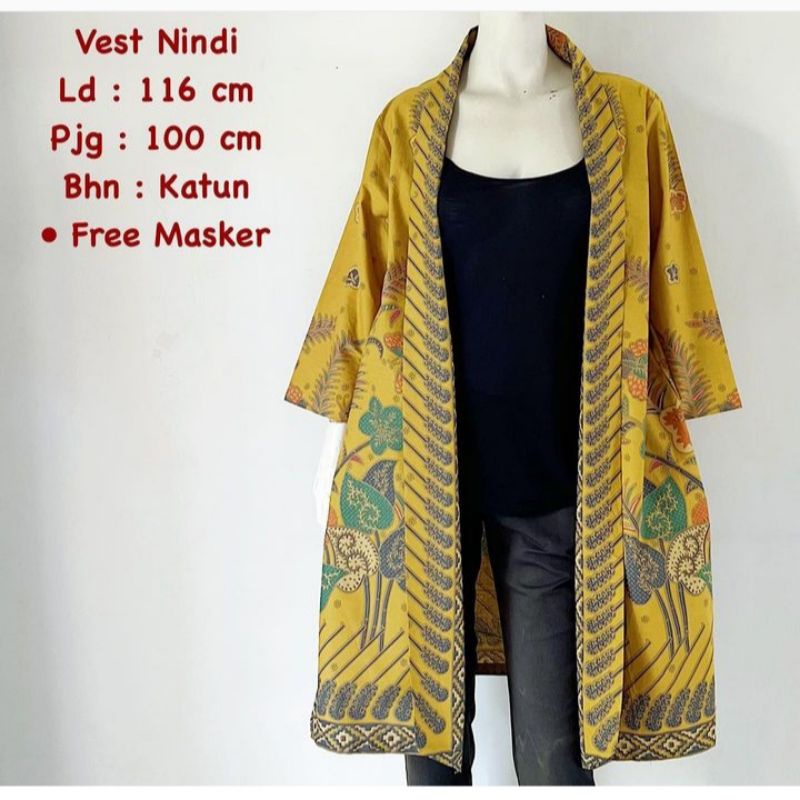 Jual LONG CARDIGAN BATIK | LONG OUTER BATIK | LONG VEST BATIK MOTIF ...