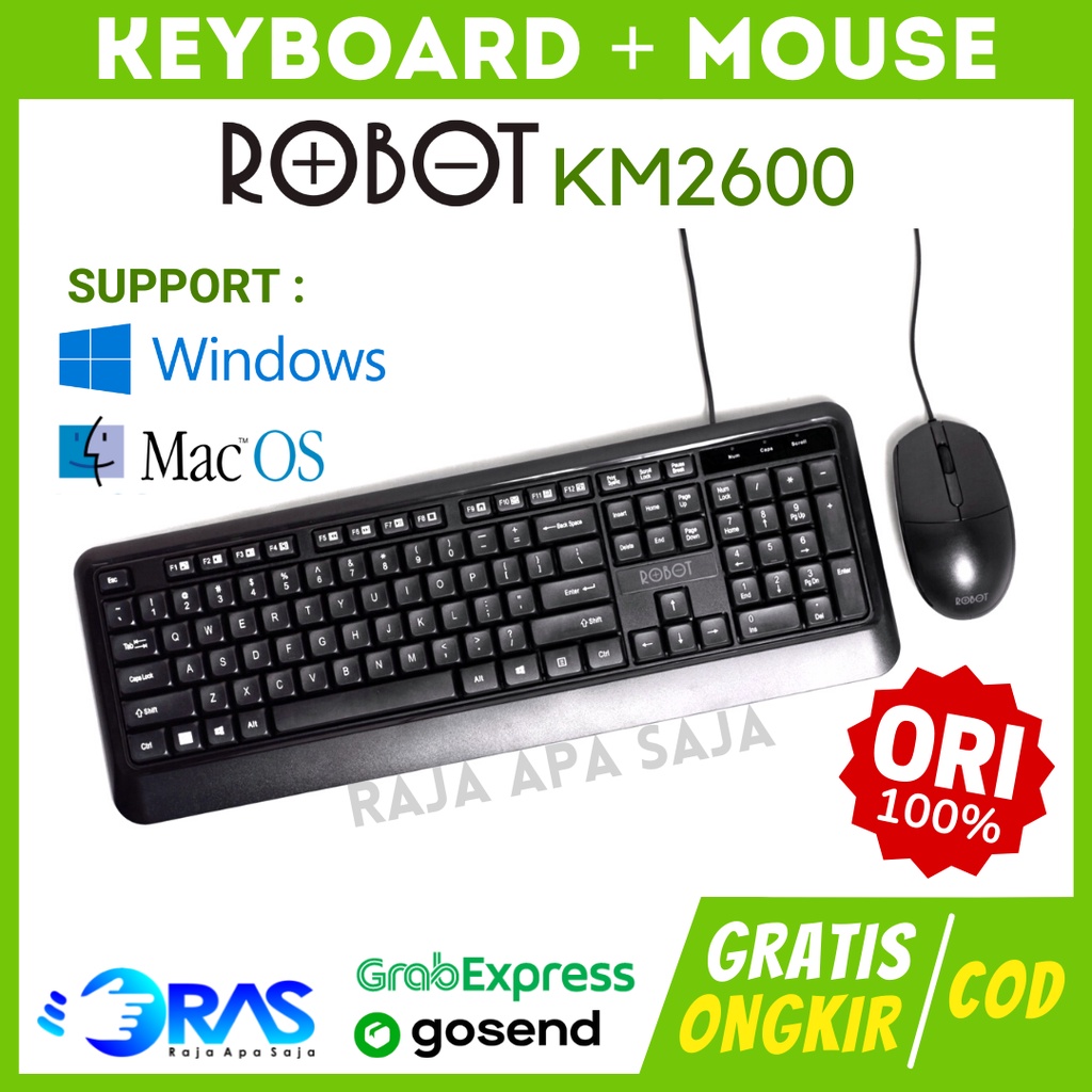 Jual Keyboard Mouse Robot Km2600 Keyboard Set Komputer Mause Maouse Kabel Usb Komputer Pc