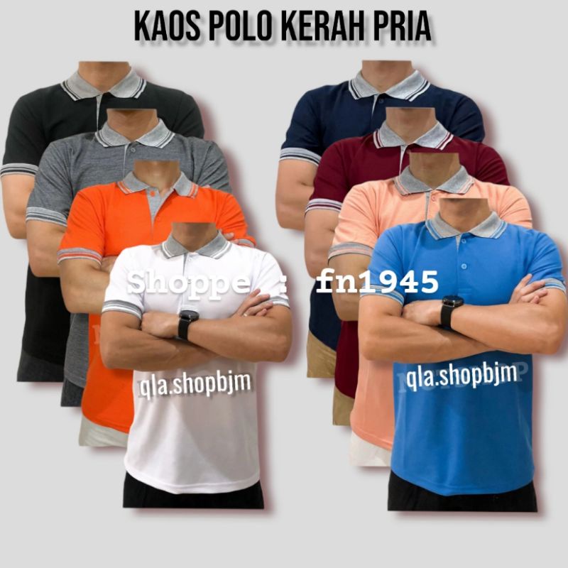 Jual Kaos polos kerah | kaos polo | kaos pria | Shopee Indonesia