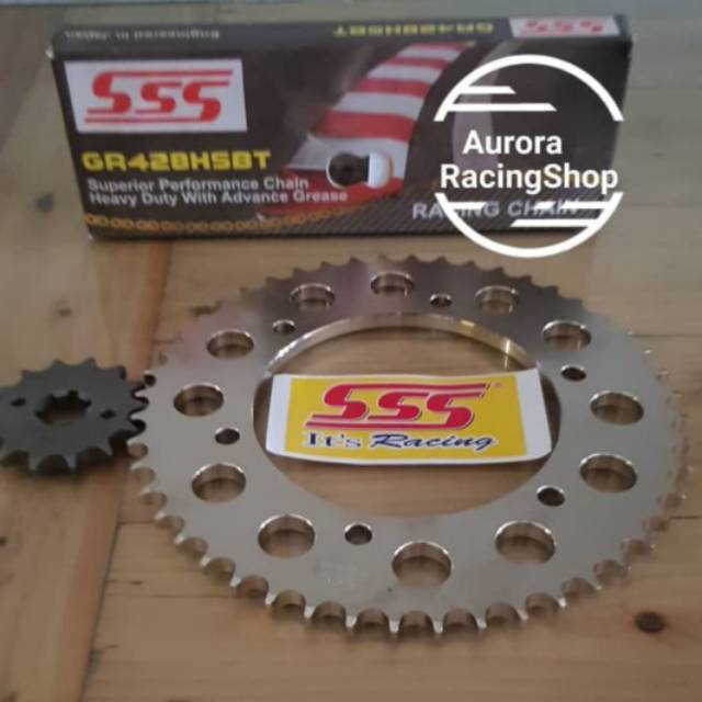 Jual GEAR SET SSS YAMAHA MT15 / XSR 155 & RANTAI SSS 428 HSBT GOLD | Shopee Indonesia