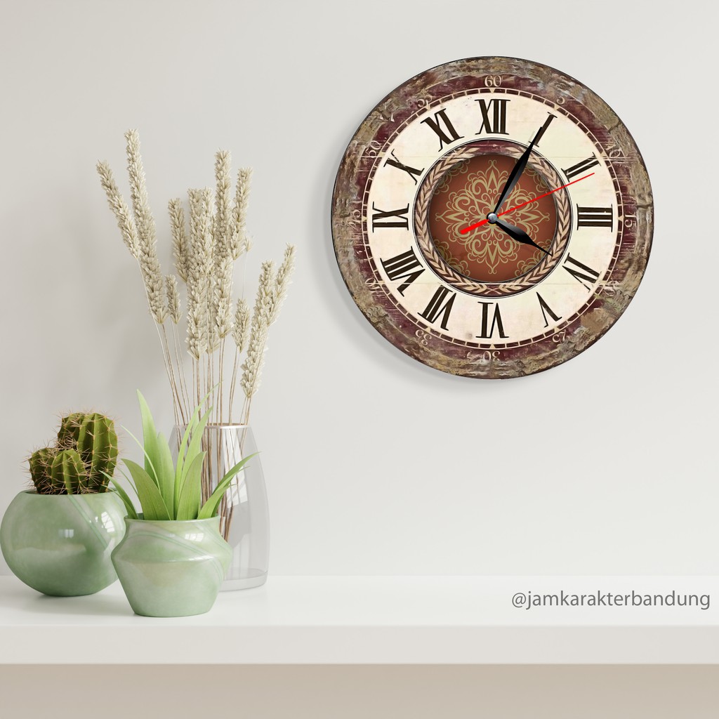Jual Jam Karakter Bandung - 008 Jam Dinding Kayu Classic Romawi ...